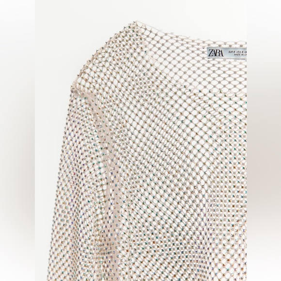 Zara | Tops | Zara Shimmer Mesh Crop Top | Poshmark